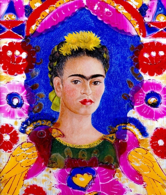 Frida Kahlo Portrait Symbolist Symbolism Mexican Artwork | Etsy