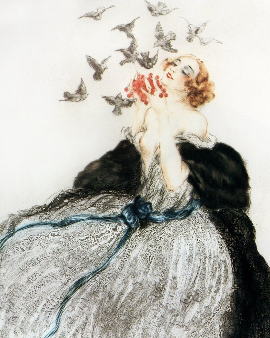 Louis Icart, Invitation, Louis Icart Print, Print of a Painting, 1940's ...