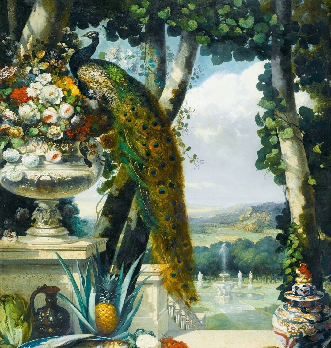 Peacock Art, Peacock Print, Chinoiserie, Art Deco Peacock, Peacock Home ...