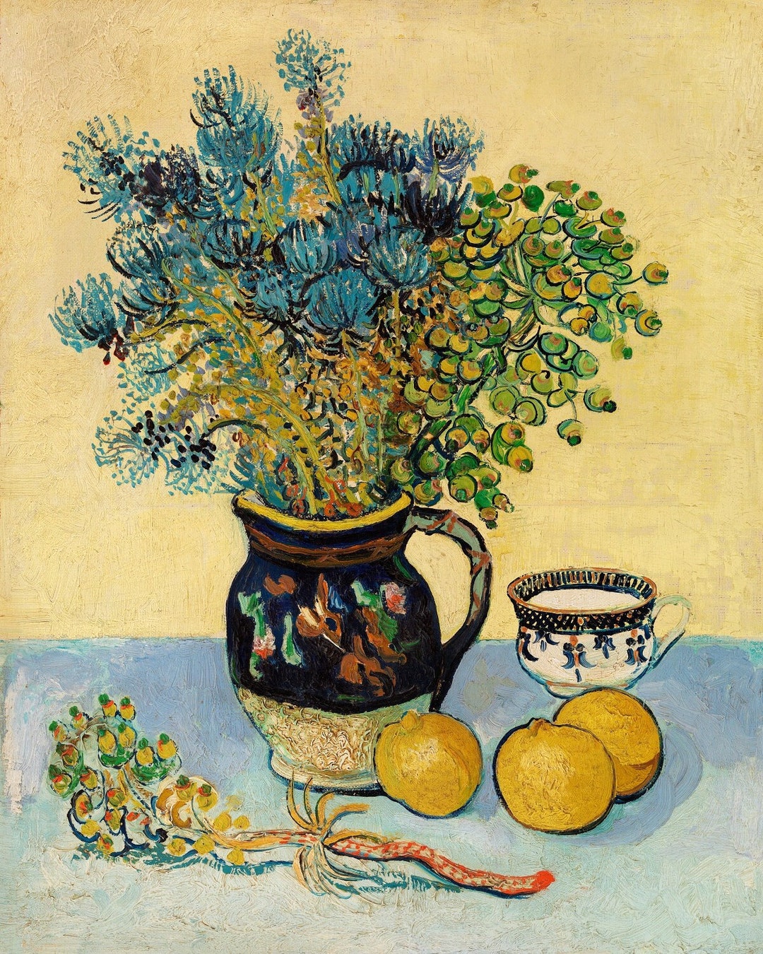 Vincent Van Gogh, Flowers in a Vase Lemons, Van Gogh Art, Still Life ...