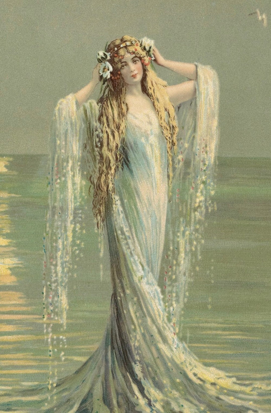 Blonde Mermaid Water Maiden Fine Art Photo Print - Etsy