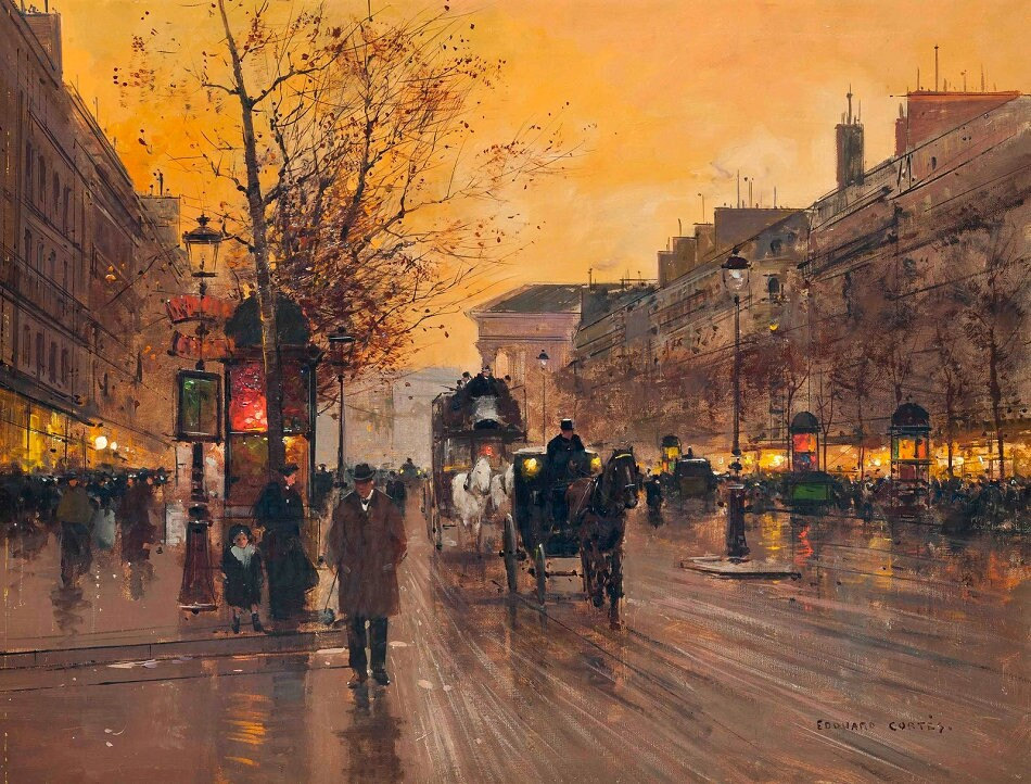 Edouard Cortes, Paris Art, Parisian Artwork, Parisian Scene, Fall Art ...