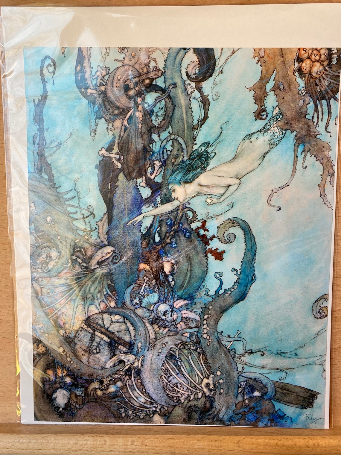 Mermaid Art Vintage Mermaid Mermaid Décor Vintage Coastal - Etsy