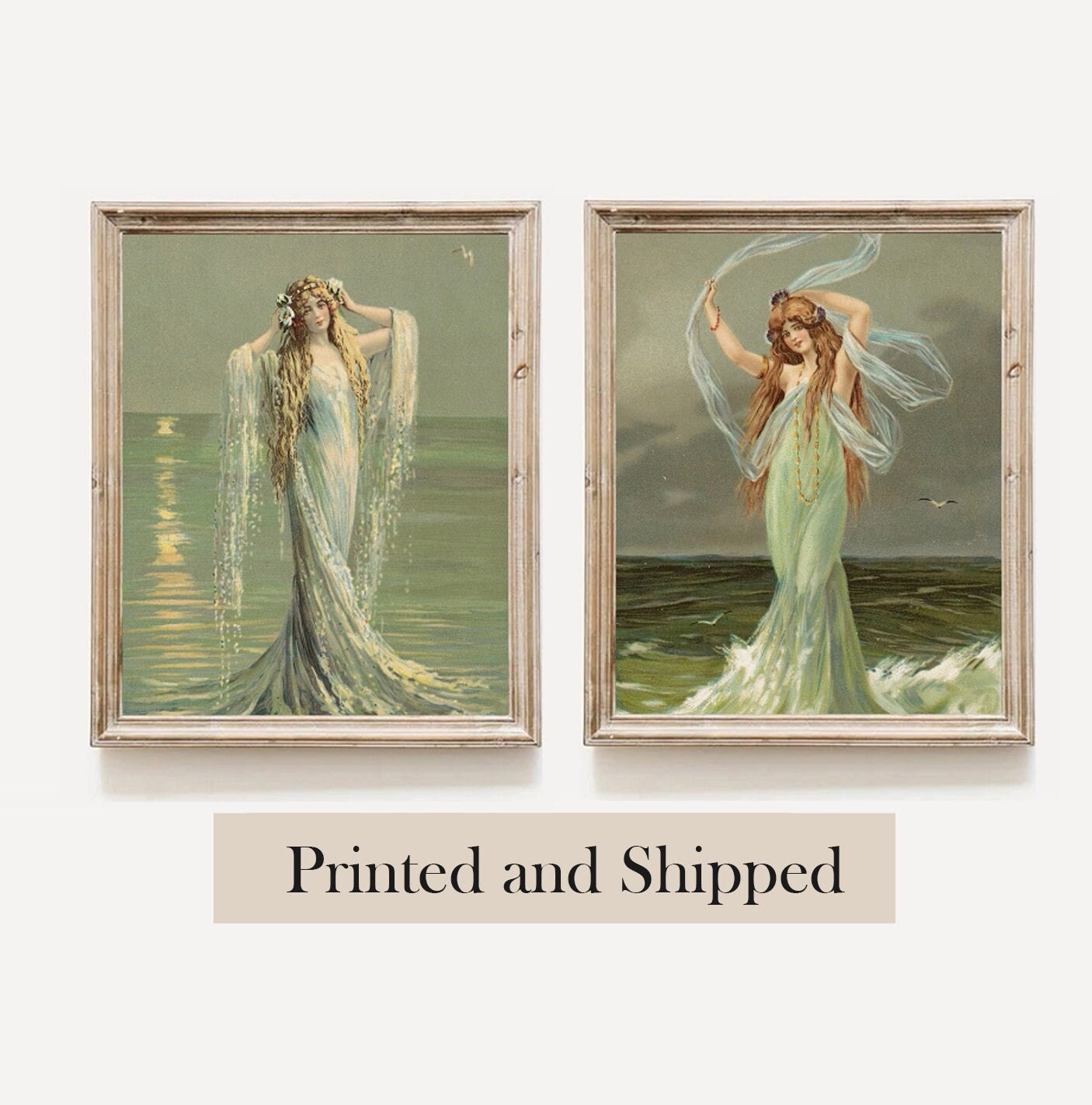 Art Nouveau Vintage Mermaid Water Maiden 1910's | Etsy