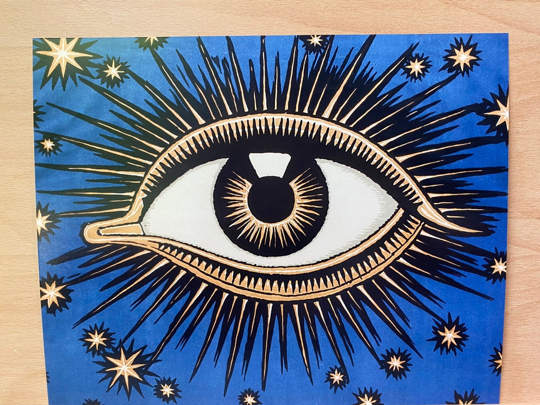 Art Deco, Celestial Eye,blue Art, Maximalist Art, Maximalism, Eclectic ...