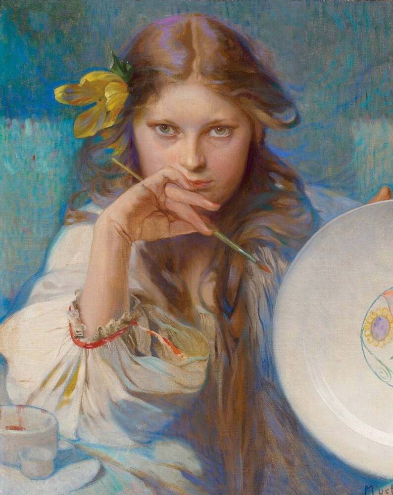 The Artist by Alphonse Mucha, Art Nouveau, Gallery Wall, Alphonse Mucha ...