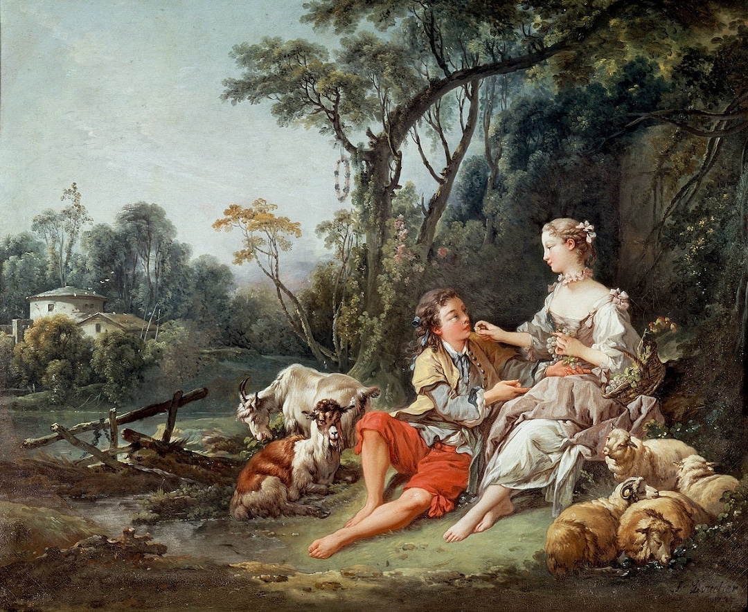 François Boucher, Are They Thinking About the Grape, Rococo Art, French ...