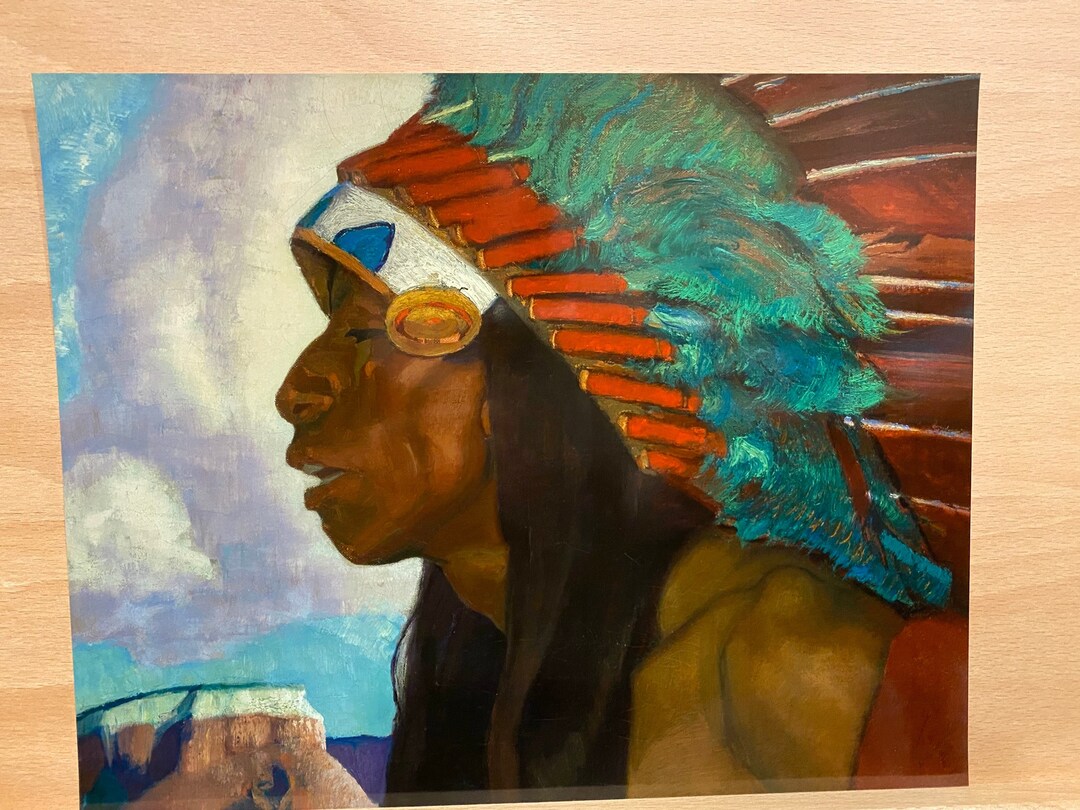 Native American Indian Chief Art Artwork Western American Desert - Etsy