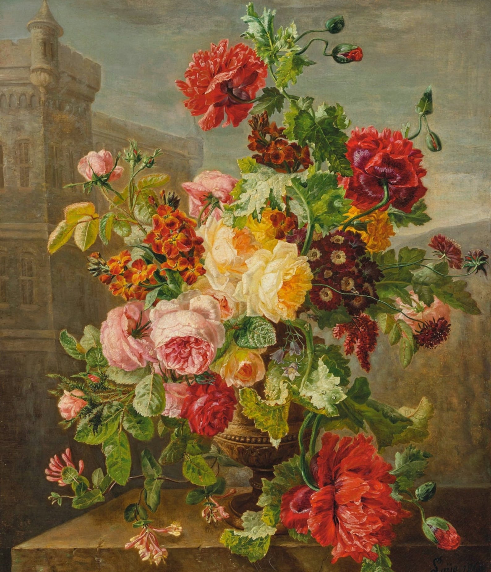Still Life Floral Arrangement, Fruit Still Life, Artwork, Flowers ...
