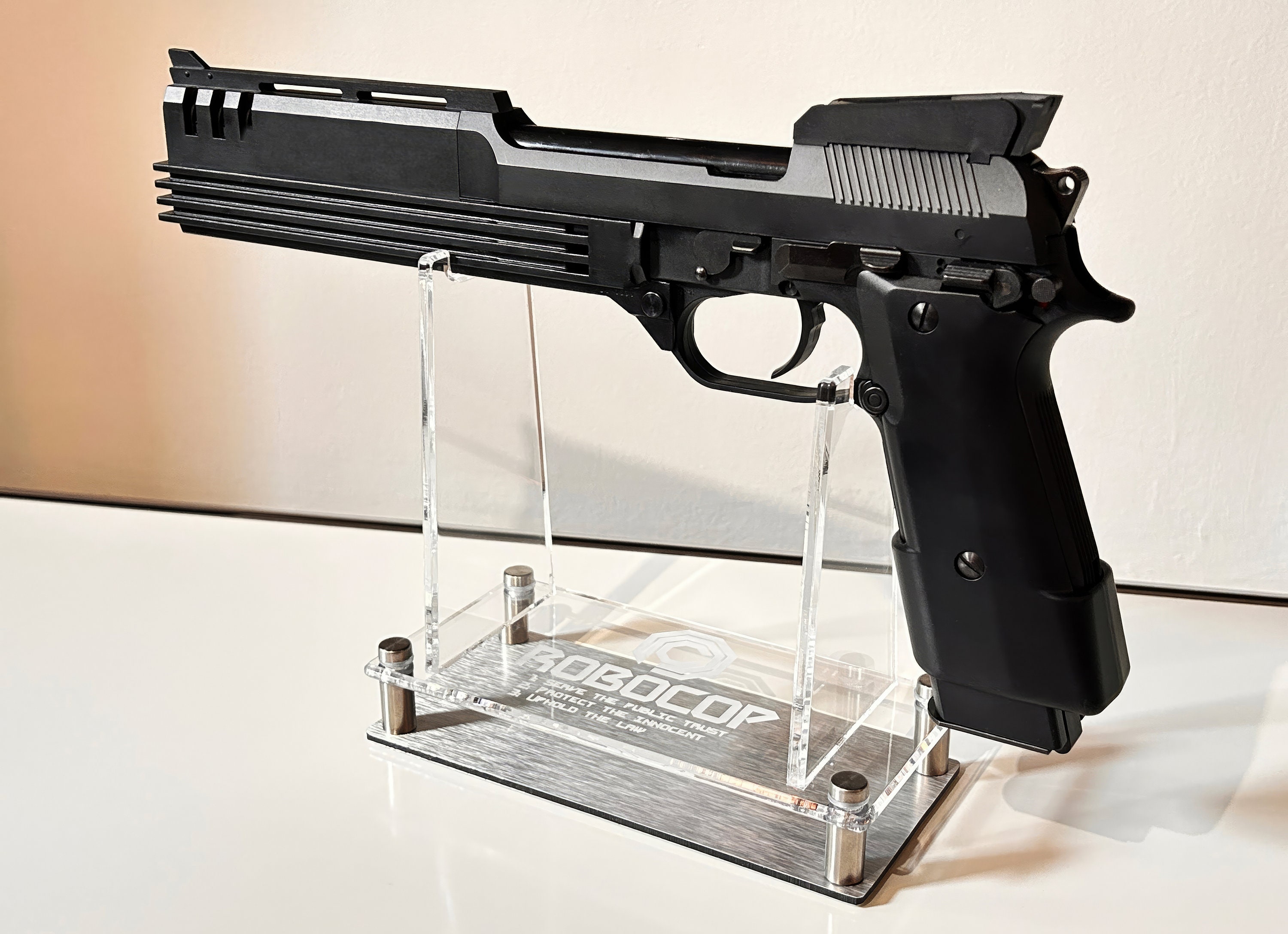 Robocop, Pistol Stand, Prop Stand, Prop, Deluxe, Custom Text - Etsy