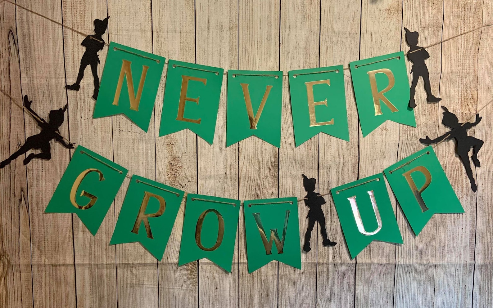 Never Grow up Peter Pan Banner | Neverland Birthday Banner | Lost Boys ...