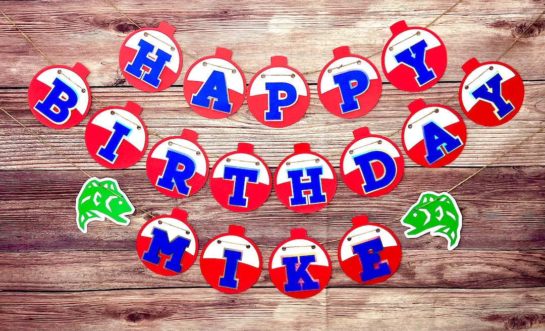 Fishing Happy Birthday Banner | Fisherman Theme Birthday | Angler ...