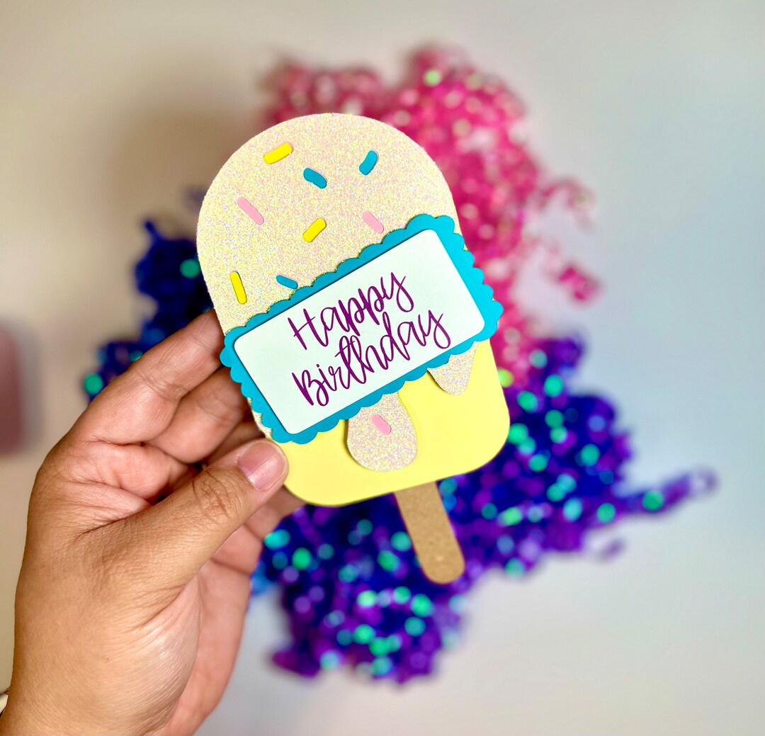 Ice Cream Popsicle Gift Card Money Holder | Happy Birthday Card | Thank ...