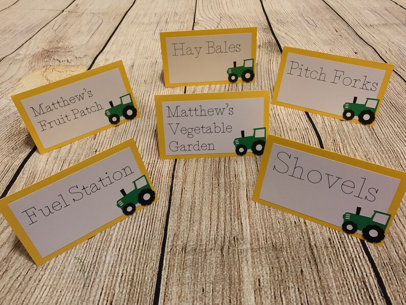 Tractor Food Place Cards | Farmyard Food Tent Cards | Barnyard Birthday ...