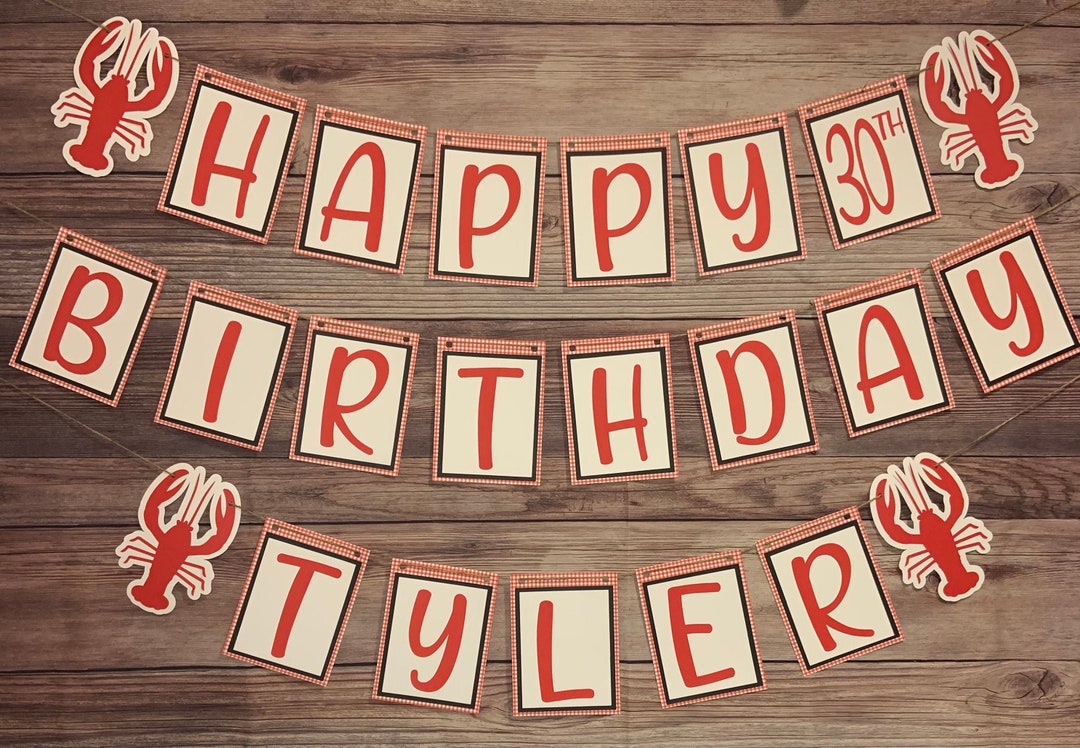 Cajun Crawfish Boil Happy Birthday Banner Cajun Celebration - Etsy