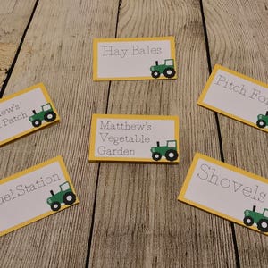 Tractor Food Place Cards | Farmyard Food Tent Cards | Barnyard Birthday ...