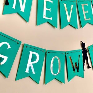 Never Grow up Peter Pan Banner | Neverland Birthday Banner | Lost Boys ...