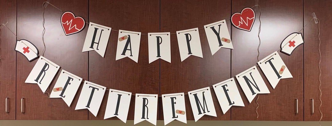Happy Retirement Nurse Banner | Nurse Decorations | Medical Retirement ...