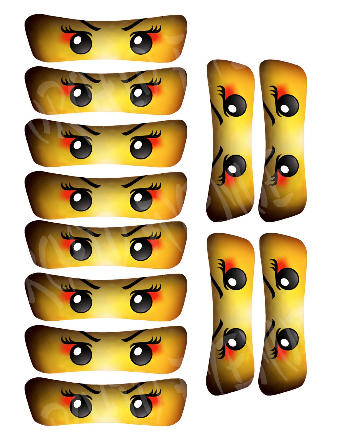 Girl Ninja/samurai Eyes: 5 SIZES INSTANT DOWNLOAD high - Etsy Canada