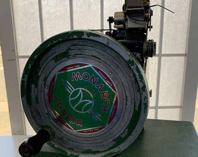 Antique Monarch Retail Label Machine, Hand Crank, Has Number Letter ...