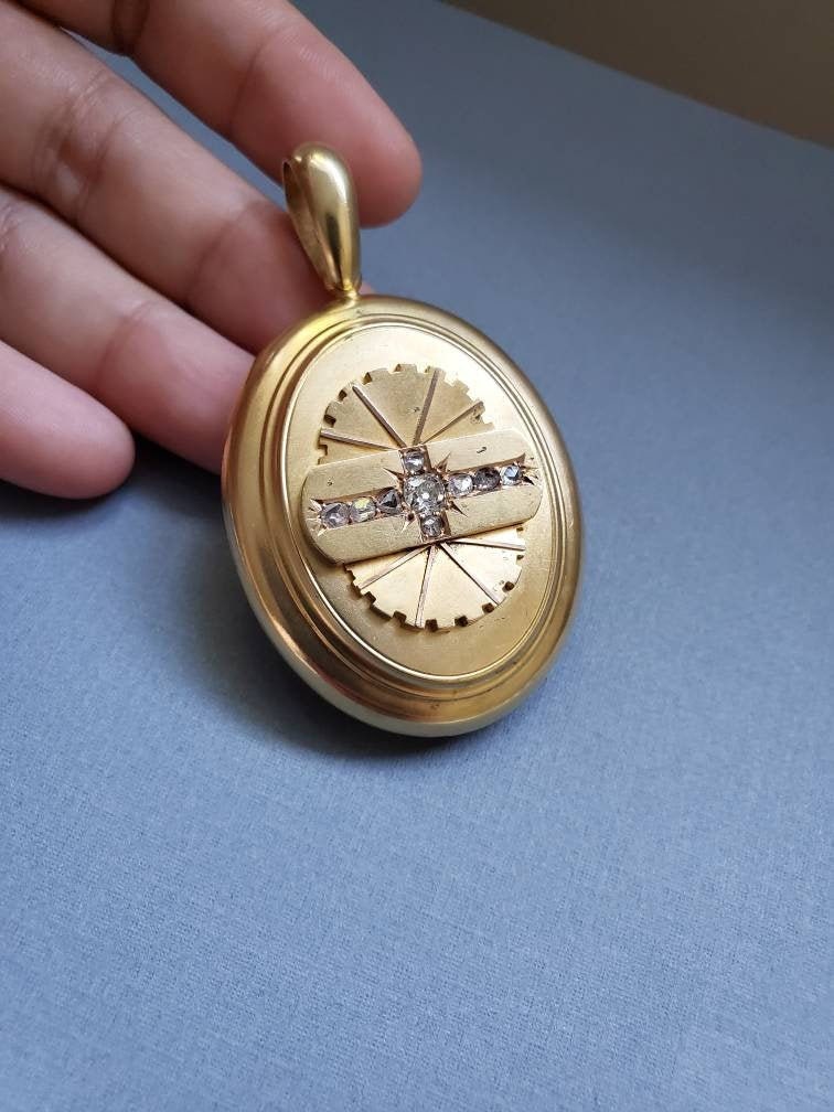 Large Antique Victorian English 15K 15CT Solid Gold Old Cut | Etsy