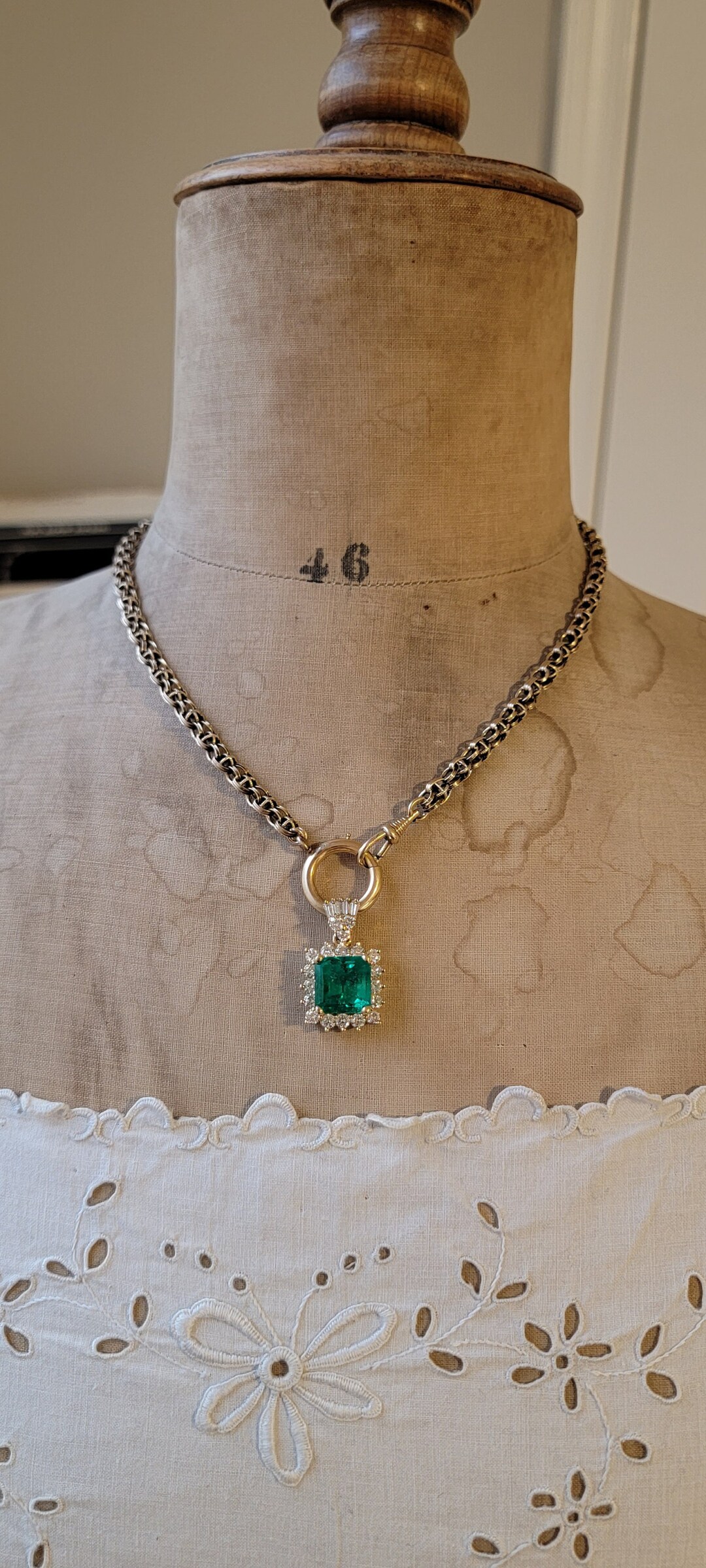 Reserved Vintage Mid-century 18K Gold AGL Certified Colombian Emerald ...