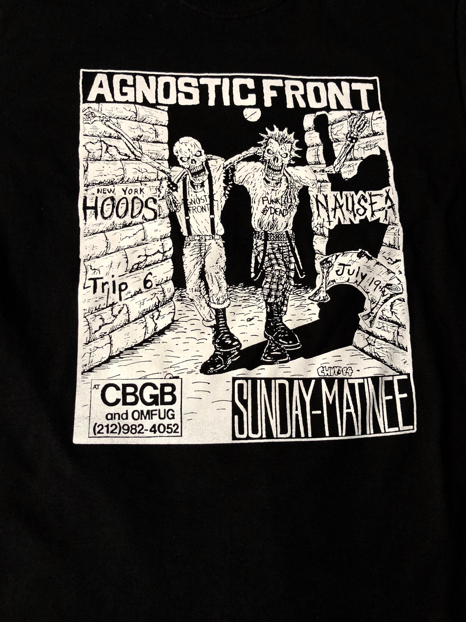 Agnostic Front Vintage CBGB Flyer Tee - Etsy Denmark