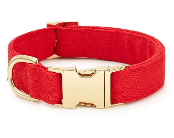 SECONDS SALE: Ruby Dog Collar // Red Pet Collar // Holiday/christmas ...