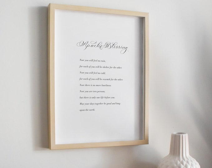 Apache Blessing Poem Print With Calligraphy Detail - Etsy UK