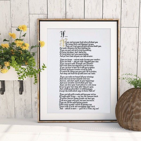 If Rudyard Kipling - Etsy UK