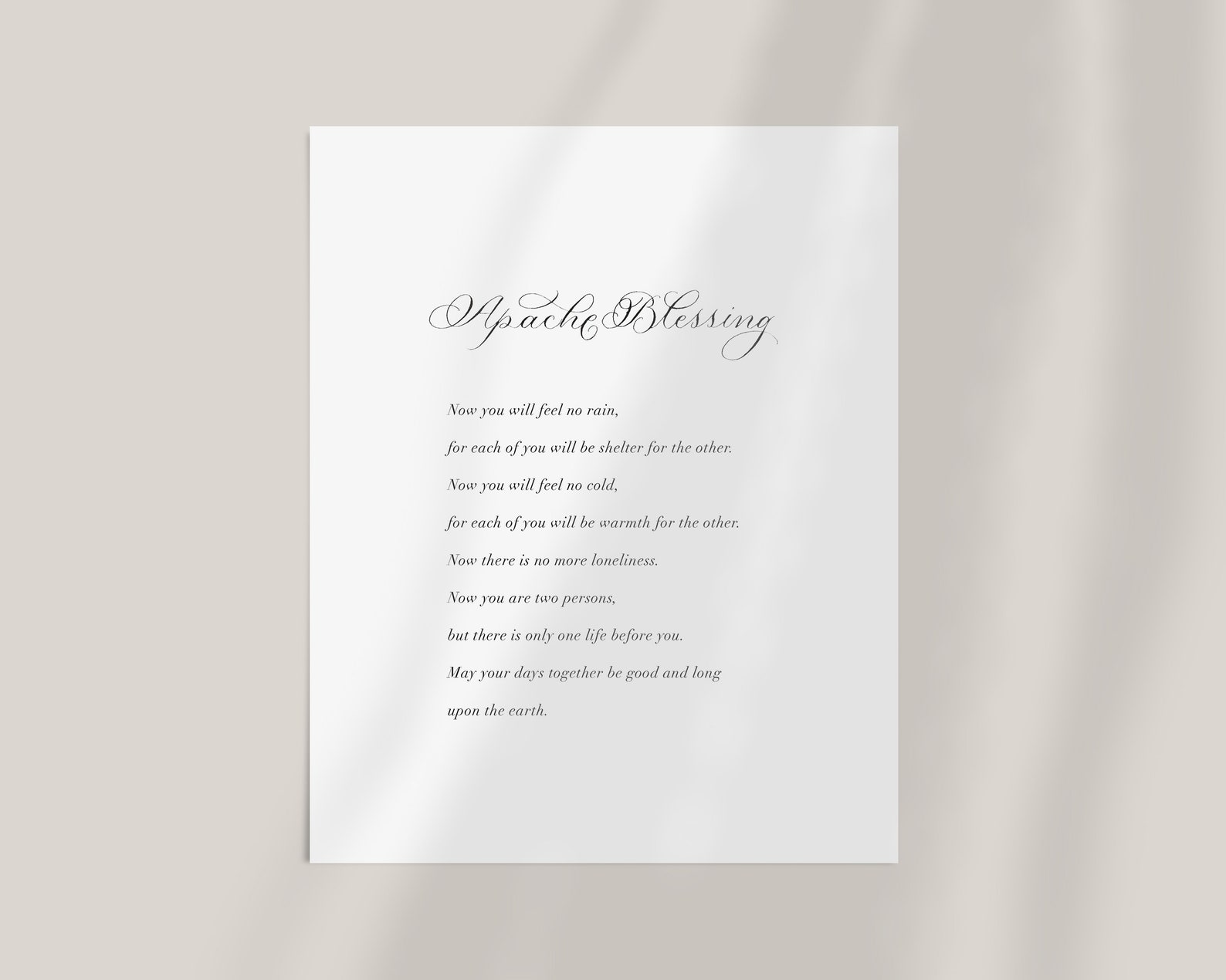 Apache Blessing Poem Print With Calligraphy Detail - Etsy UK