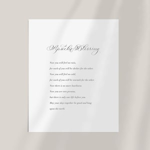 Apache Blessing Poem Print With Calligraphy Detail - Etsy