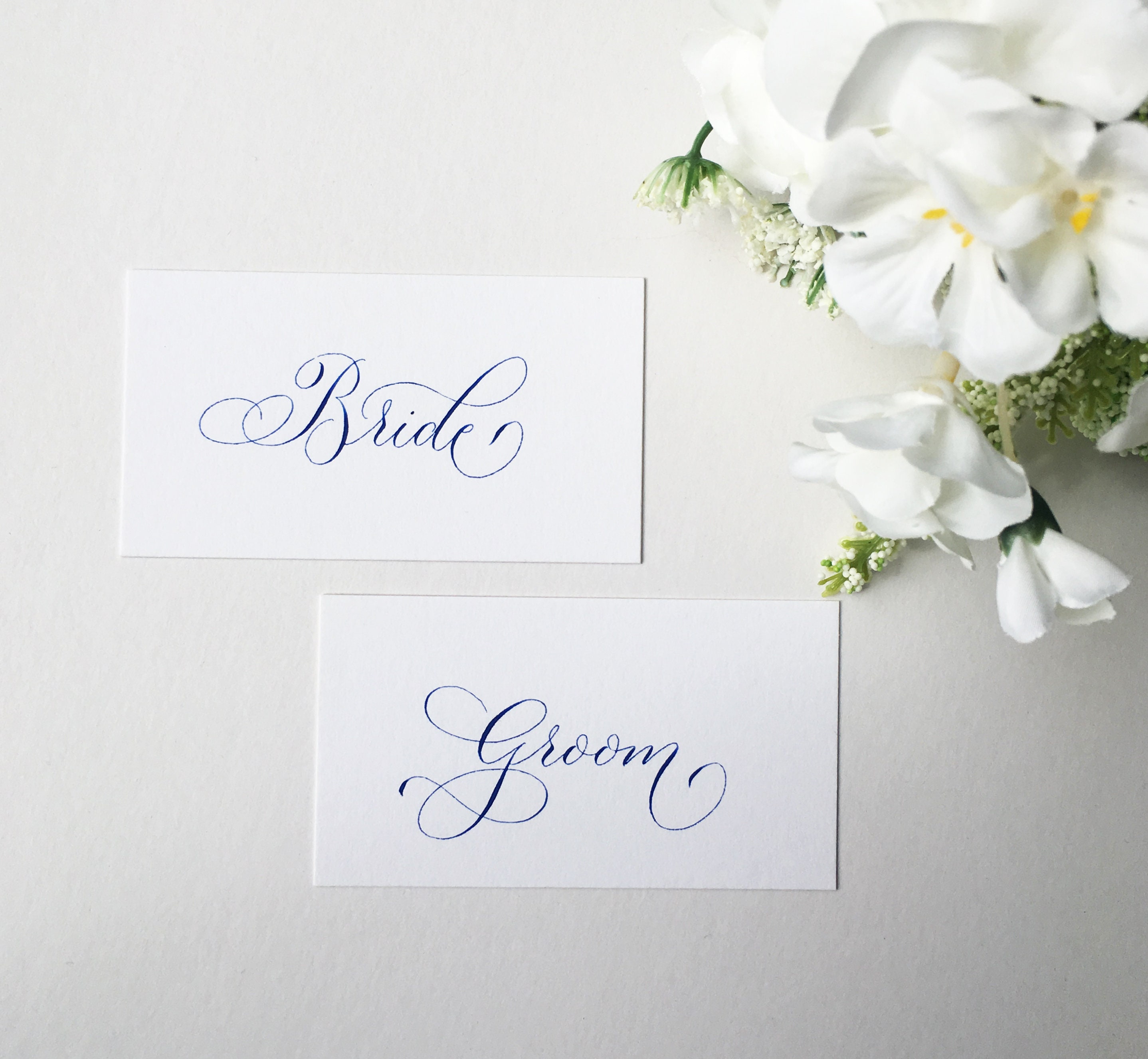 Luxe White Wedding Place Names With Hand Calligraphy in Colour | Etsy