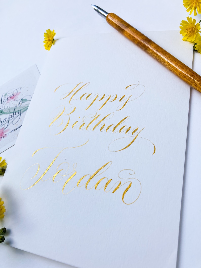 Personalised Calligraphy Card Handmade With Your Own Words - Etsy UK