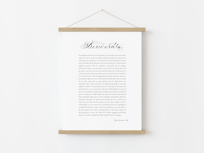 Desiderata Poem Print With Calligraphy Detail - Etsy UK