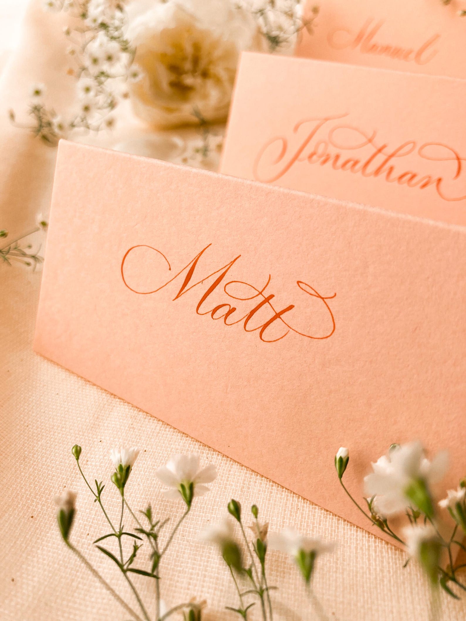 Peach Tent Fold Place Names for Weddings With Professional Quality ...