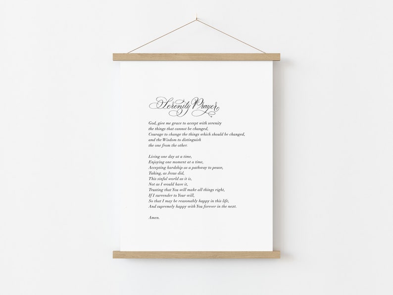 Serenity Prayer Print With Calligraphy Detail - Etsy