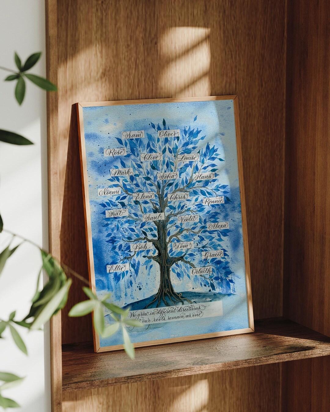 Personalised Family Tree Print – Custom Family Names Wall Art, Gift for ...