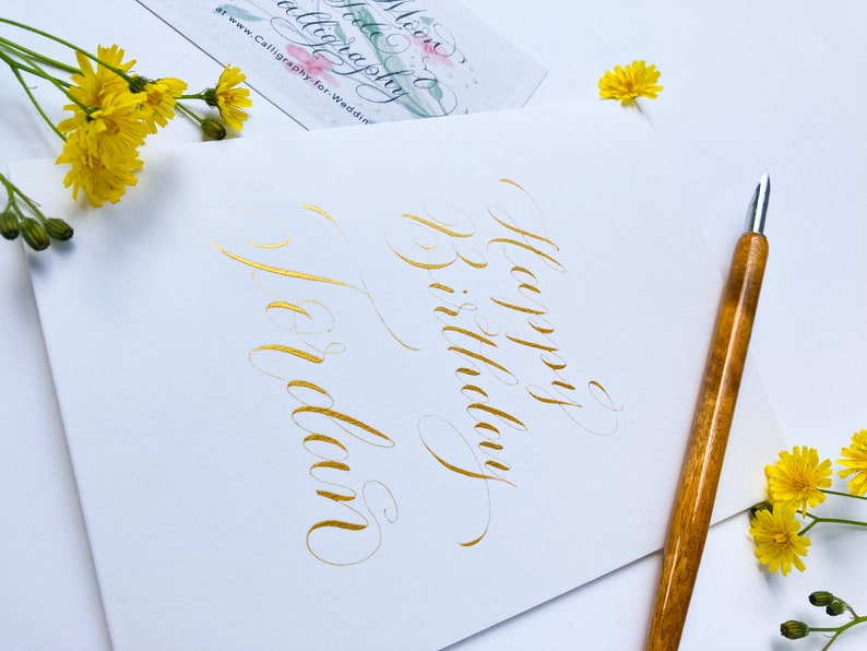 Personalised Calligraphy Card Handmade With Your Own Words - Etsy UK