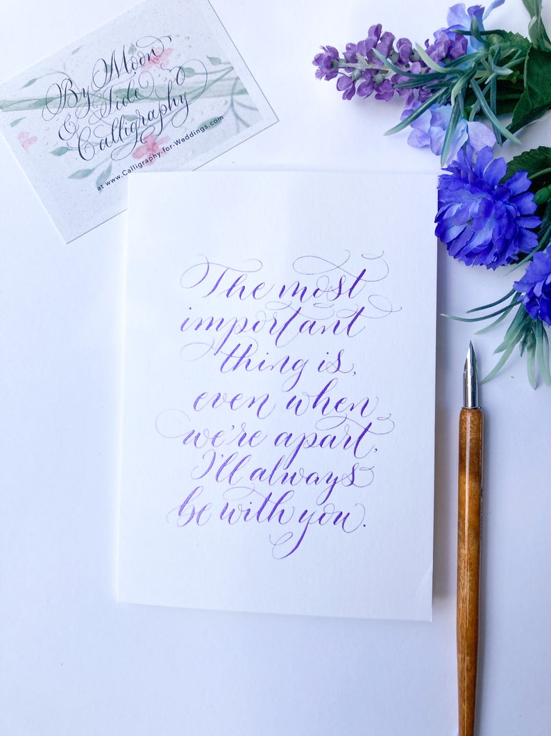 Personalised Calligraphy Card Handmade With Your Own Words - Etsy UK