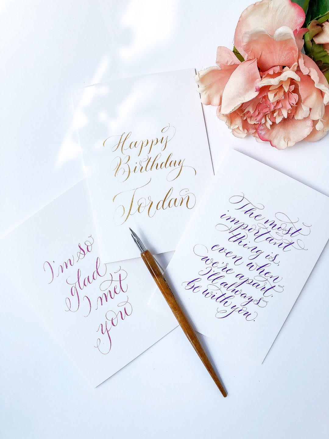 Personalised Calligraphy Card Handmade With Your Own Words - Etsy UK