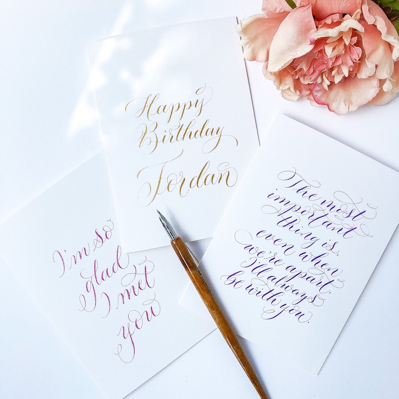 Calligraphy Cards - Etsy