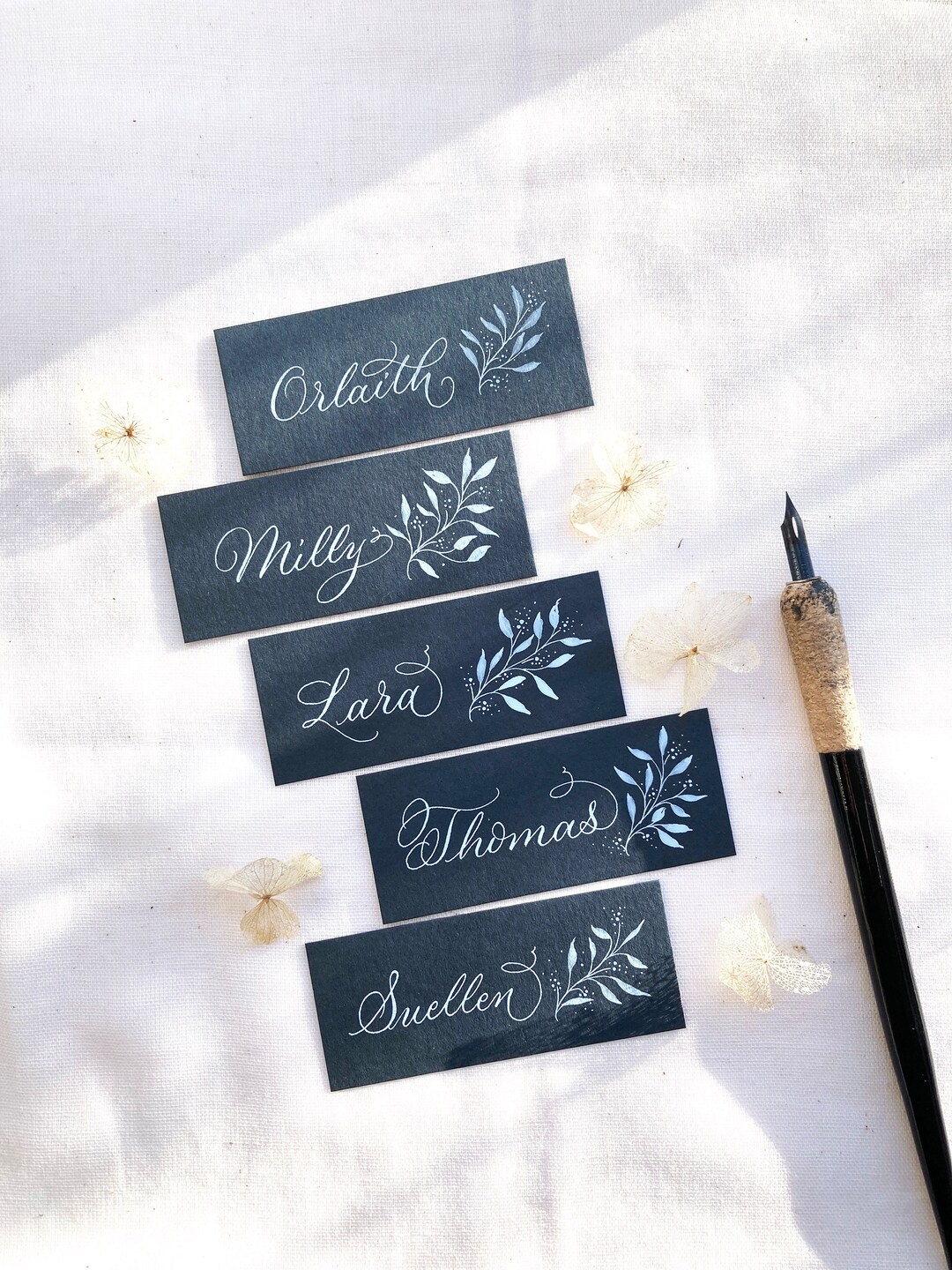 Slate Grey Wedding Place Names With Hand Calligraphy, Made in the UK ...