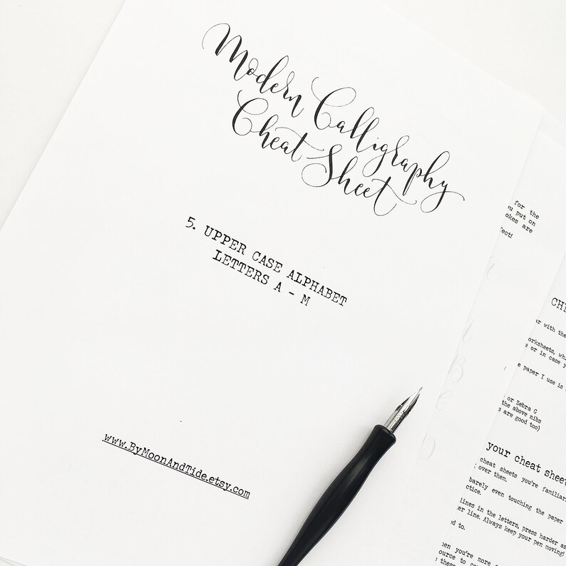 Calligraphy CHEAT SHEET 5 of 9: Upper Case Letters A M / - Etsy UK