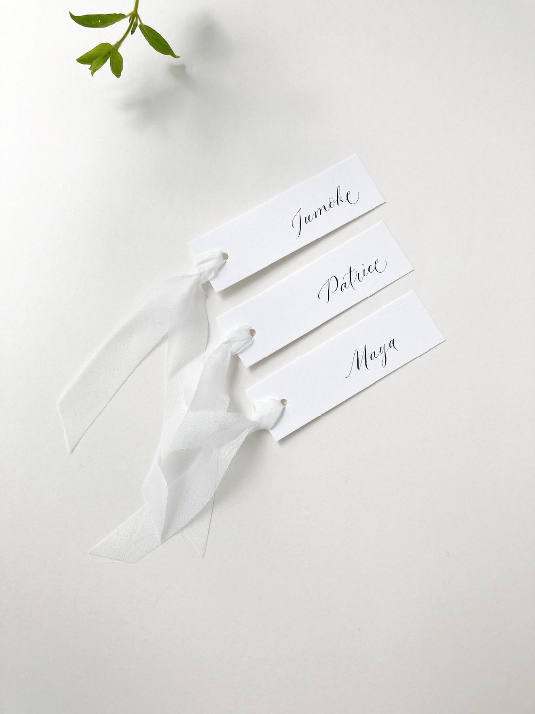 Slimline White Wedding Place Names With Black Calligraphy and Optional ...