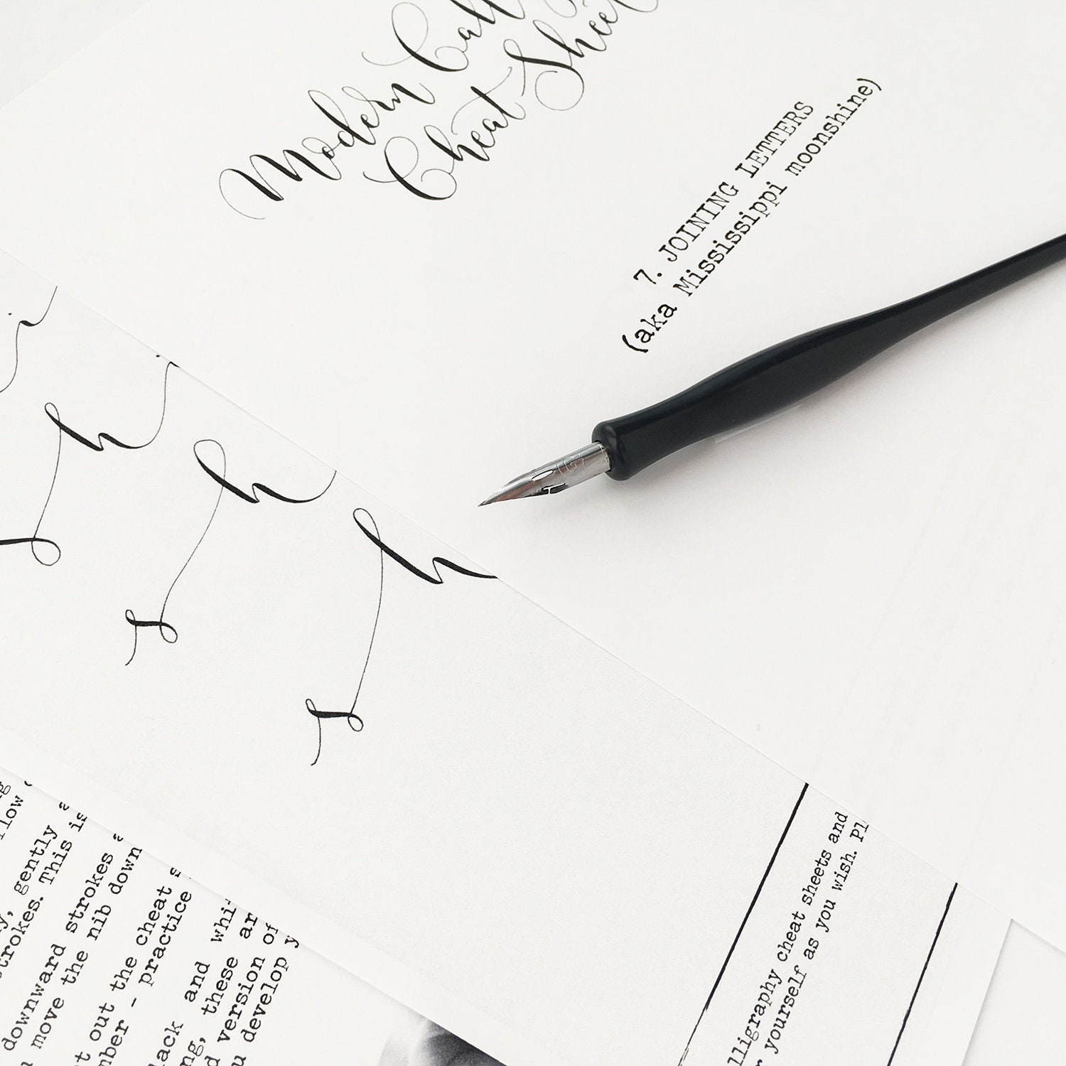 Calligraphy CHEAT SHEET 7 of 9: Joining Letters / Instant | Etsy Australia