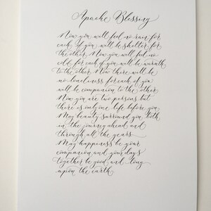 Apache Blessing - High Quality Calligraphy Print of a Favourite Wedding ...
