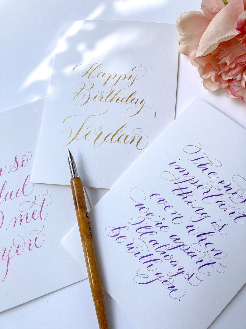 Personalised Calligraphy Card Handmade With Your Own Words - Etsy UK