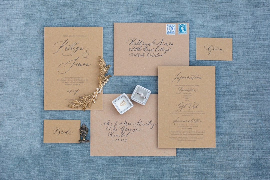 Rustic Elegant Wedding Invitations / Sustainable Recycled Wedding ...