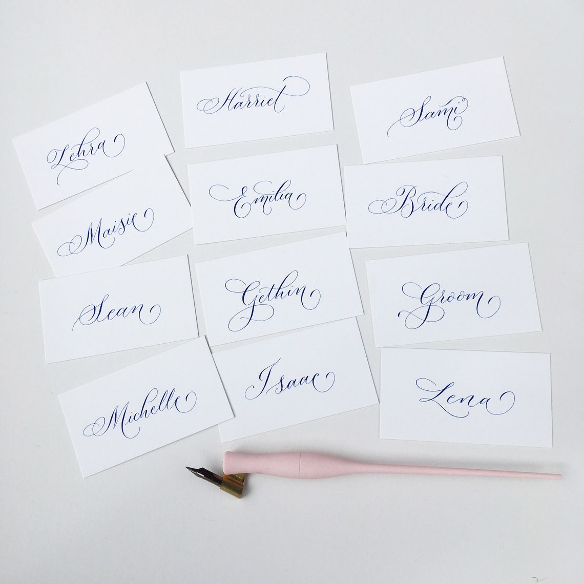 Luxe White Wedding Place Names With Hand Calligraphy in Colour - Etsy